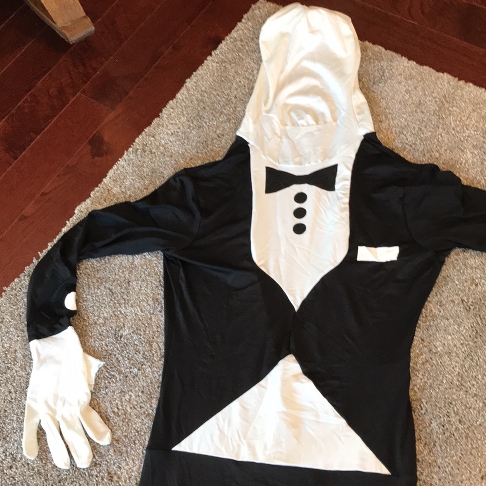 Black Tuxedo Morphsuit Halloween Costume Size Medium - Gem